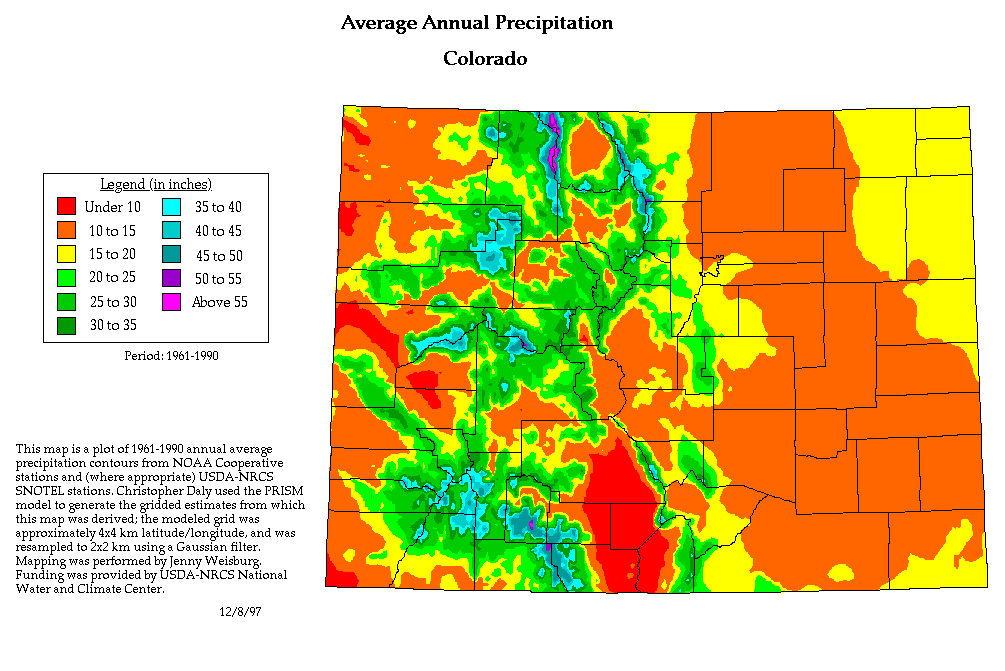 BASIN Colorado Precipitation Map BASIN Colorado Precipitation Map